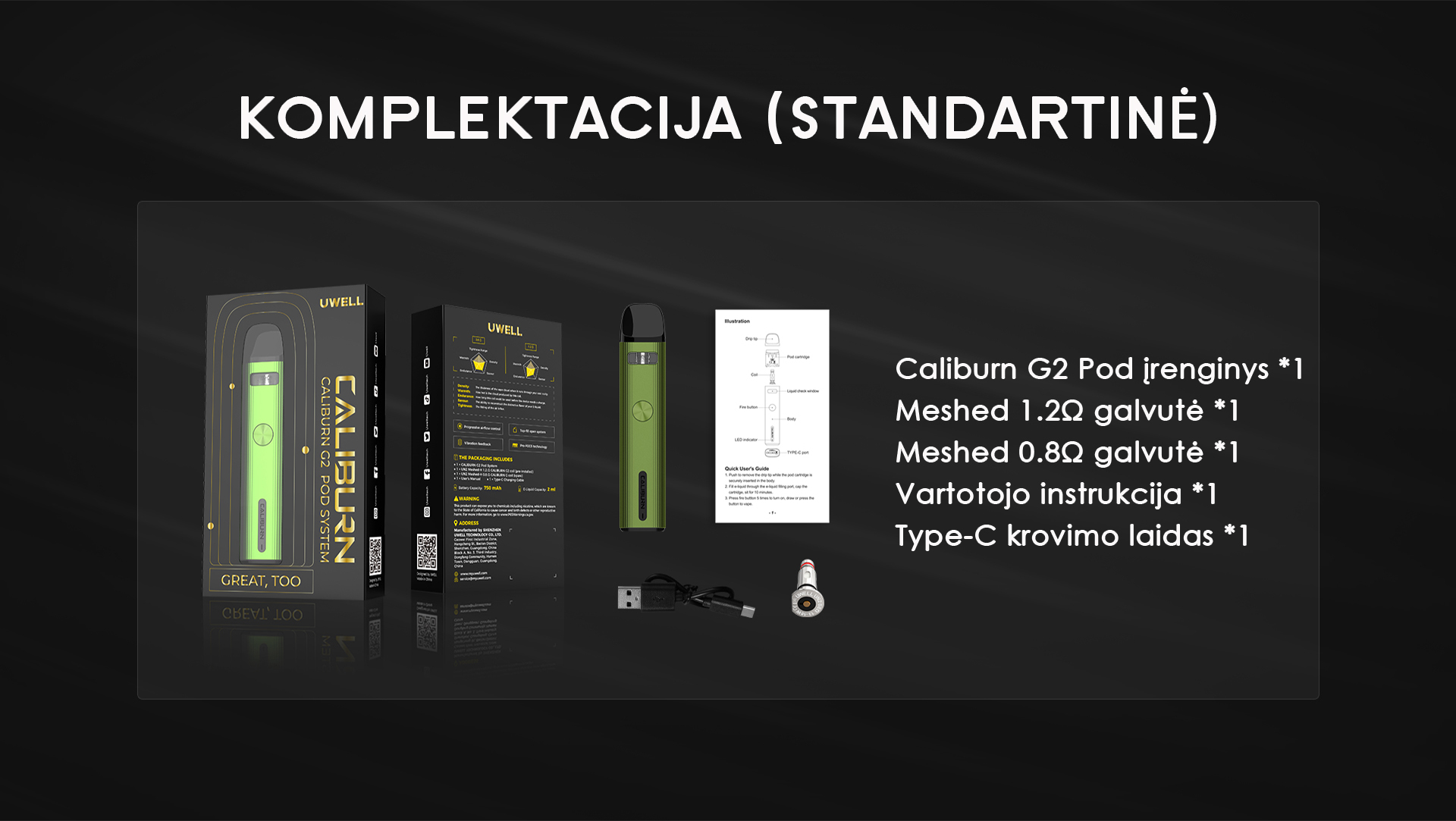 Uwell Caliburn G2 - MINI rinkinys